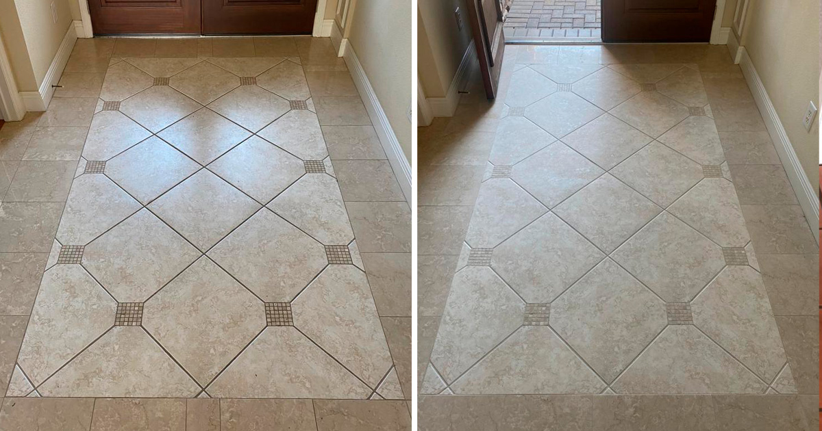 Our Professional Grout Sealing Transforms This Ceramic Floor in The ...
